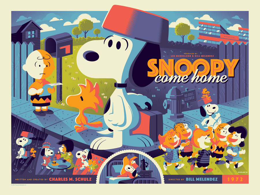 INSIDE THE ROCK POSTER FRAME BLOG: Tom Whalen Snoopy Come Home Poster ...