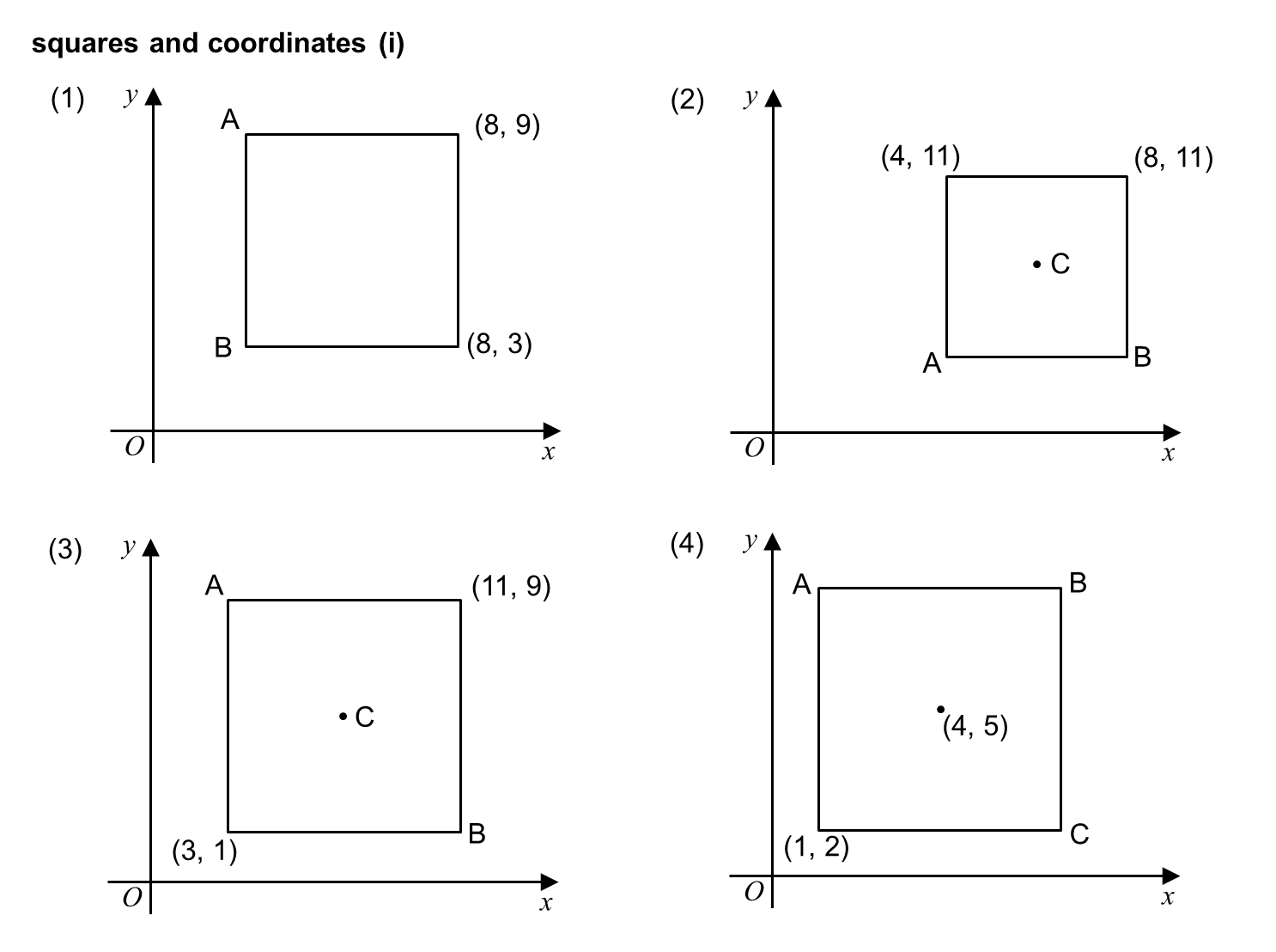 MEDIAN Don Steward mathematics teaching: squares and coordinates