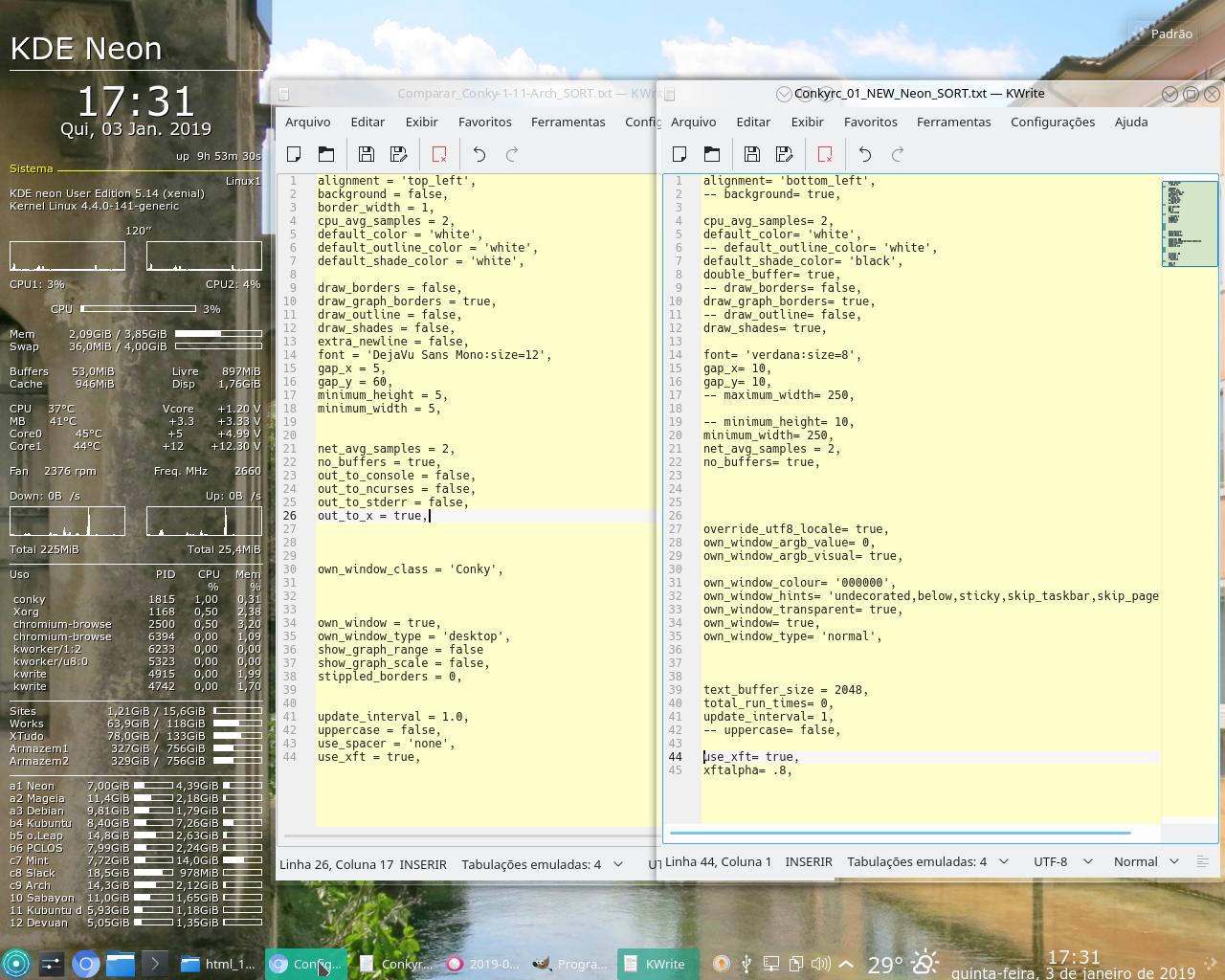 Byteria: Conky - monitor do sistema