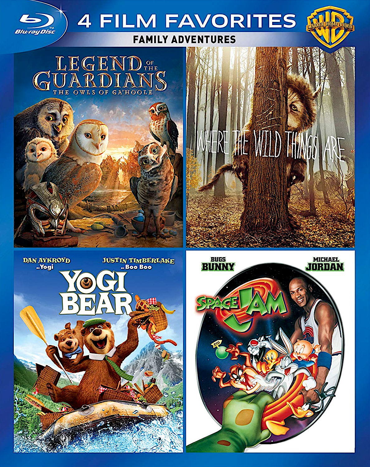 blu-ray and dvd covers: WARNER BROTHERS 4-FILM COLLECTION BLU-RAYS