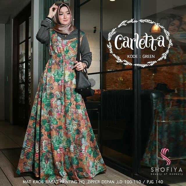 Motif Bunga Contoh Model Baju Gamis Masa Kini - Seputar Model