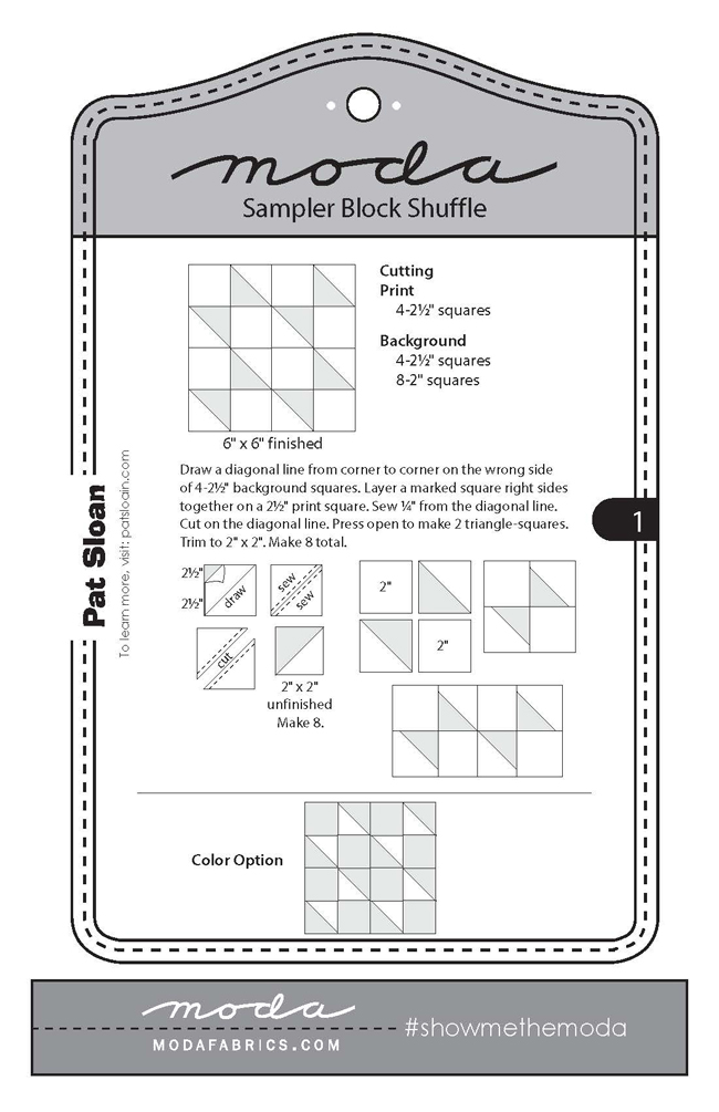 Fort Worth Fabric Studio: Moda Sampler Block Shuffle {Block 1}