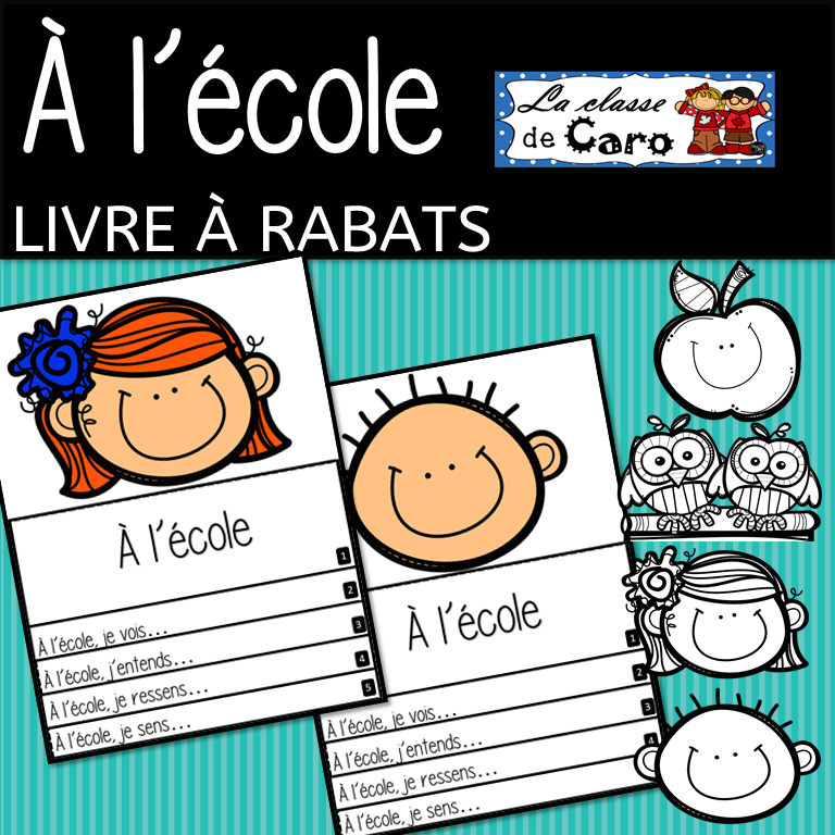 la classe de caro.: À l'école - Livre à rabat - Écriture créative