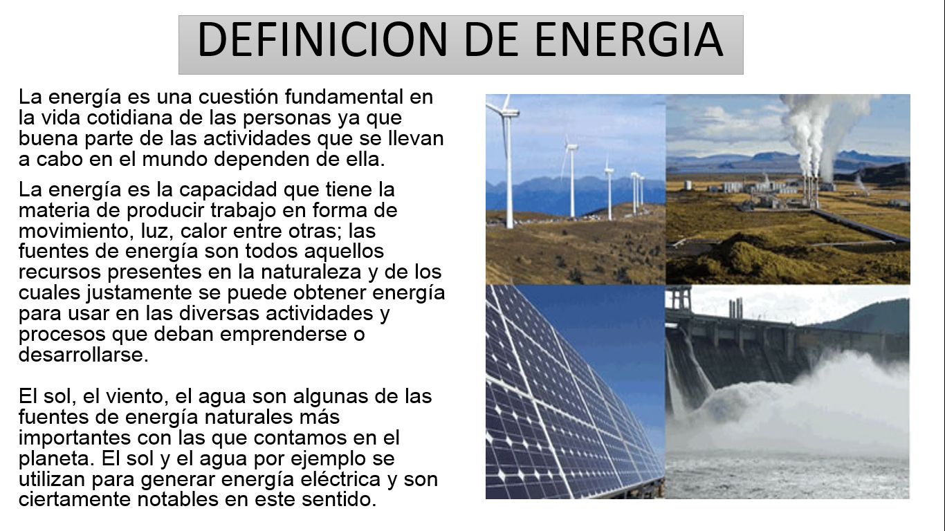 DEFINICIÓN DE ENERGÍA