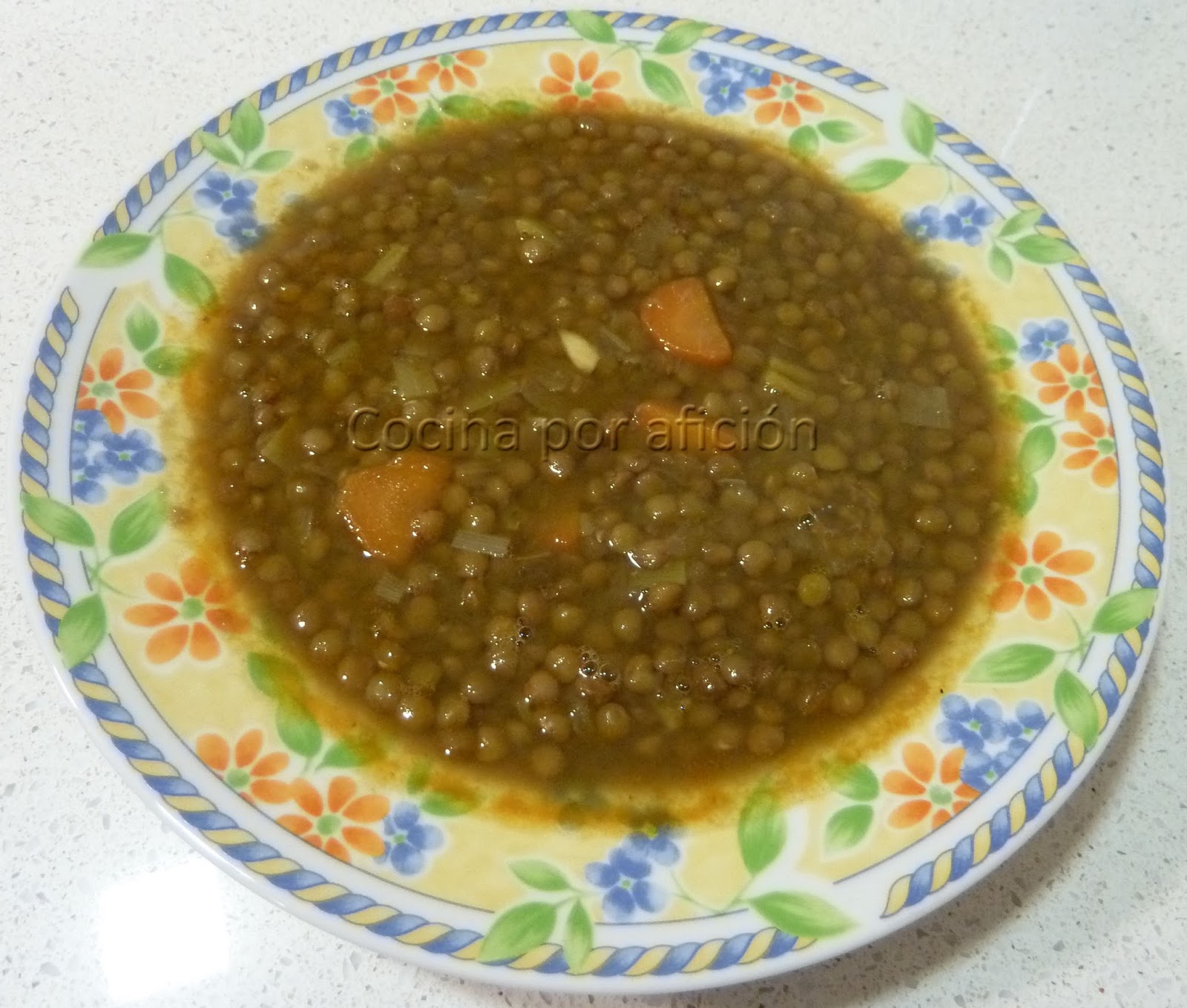 Cocina por afición: Lentejas guisadas con verduras