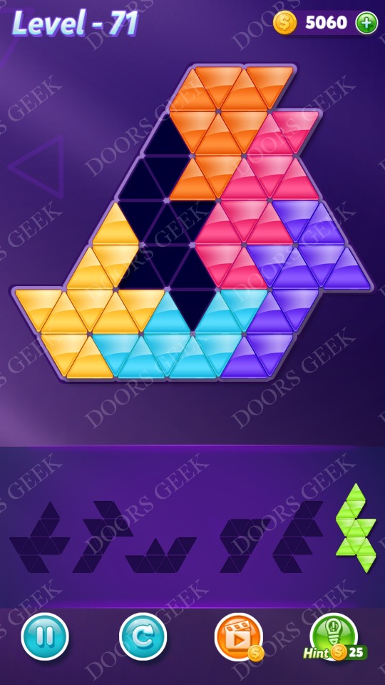 Block! Triangle Puzzle Intermediate Level 71 Solution ~ Doors Geek