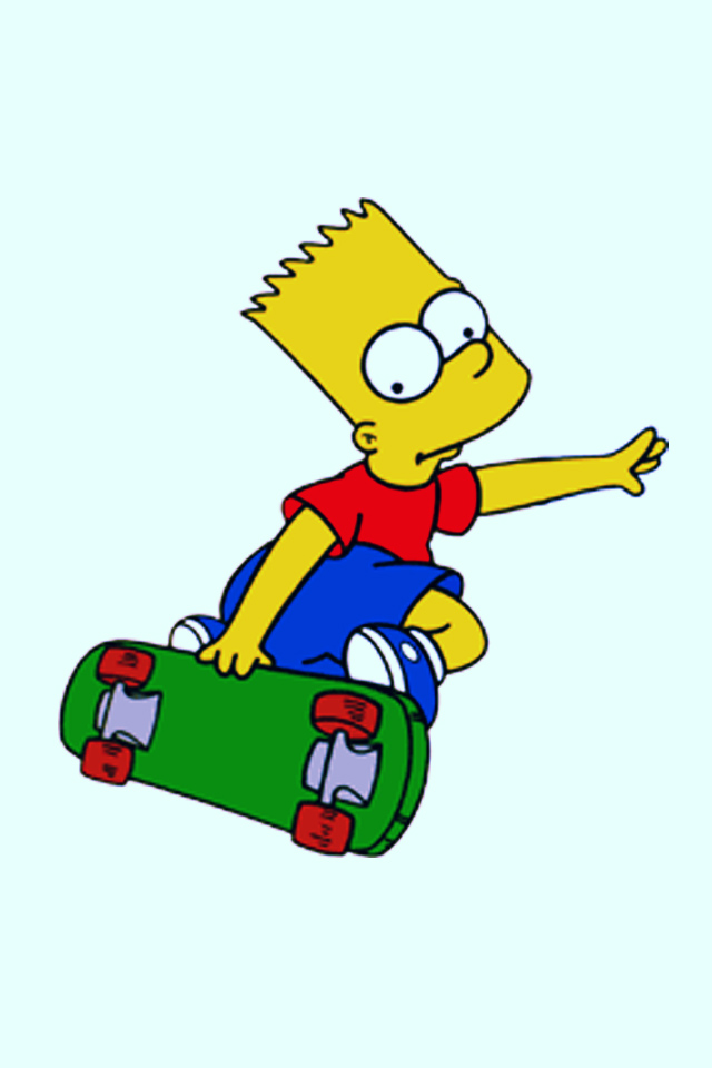 Iphone 5 Wallpapers Apple Iphone 5 Background Bart Simpson Skateboarding