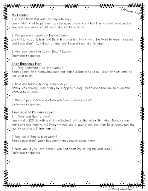 Team J's Second Grade Fun: Ivy + Bean Book Study