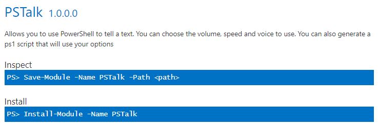 PowerShell module: PSTalk - Speak with PowerShell | Syst & Deploy