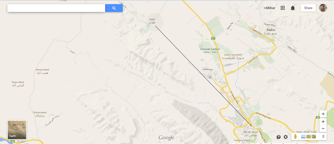 Map Location Of Ghalat(Qalat) ~ Up Up and Away in Shiraz