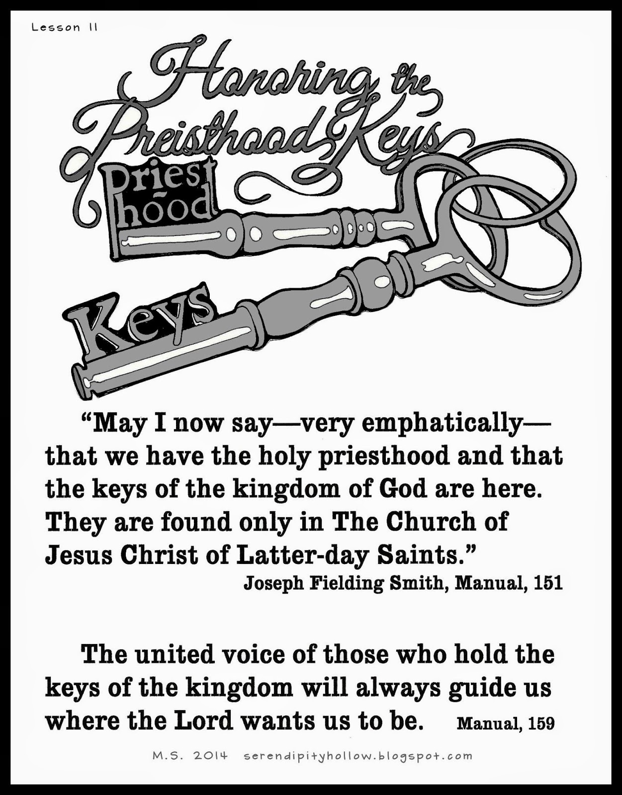 Serendipity Hollow: Honoring the Priesthood Keys