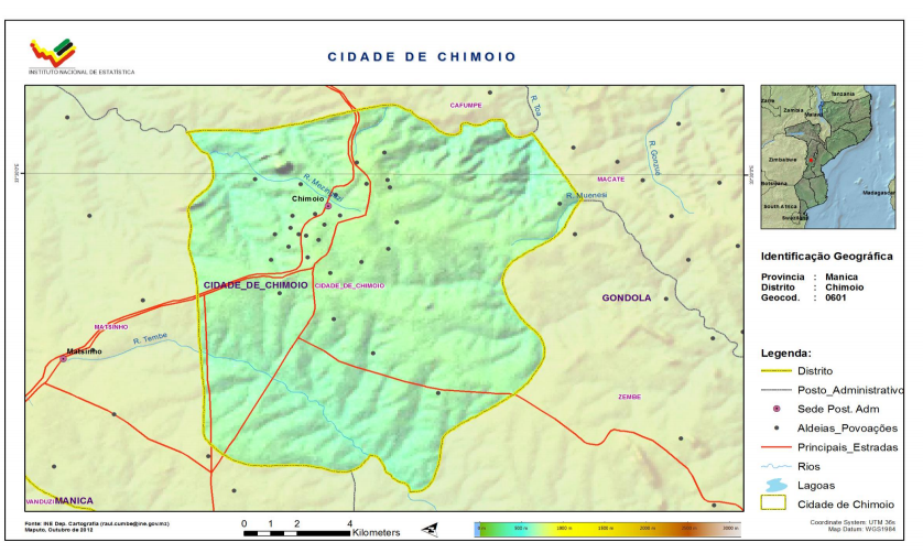 Blog de Geografia: Mapa - Cidade de Chimoio, Moçambique