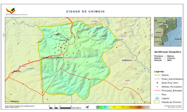 Blog de Geografia: Mapa - Cidade de Chimoio, Moçambique