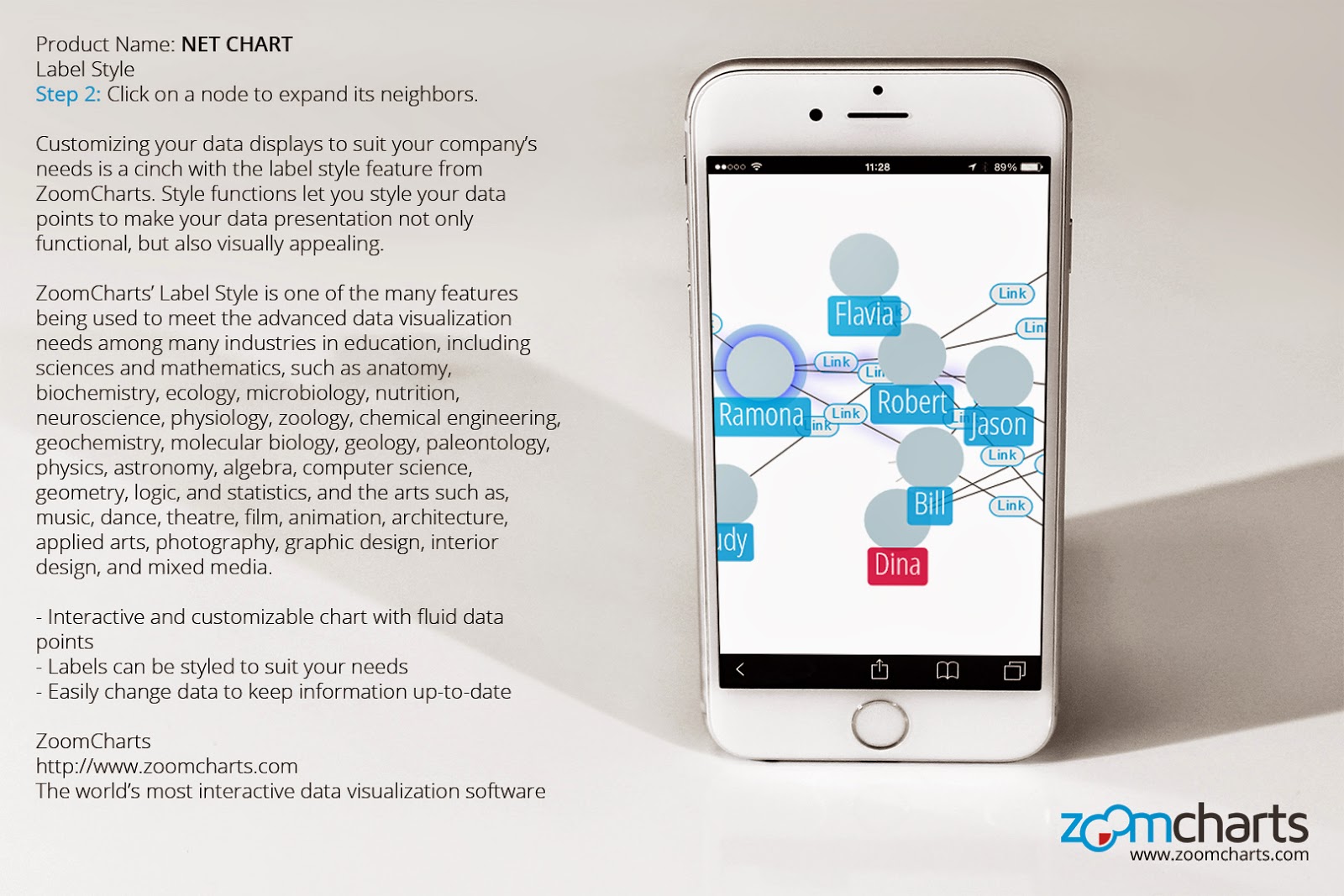 Top Data Visualization Tools: ZoomCharts Net Chart - Label Style ...