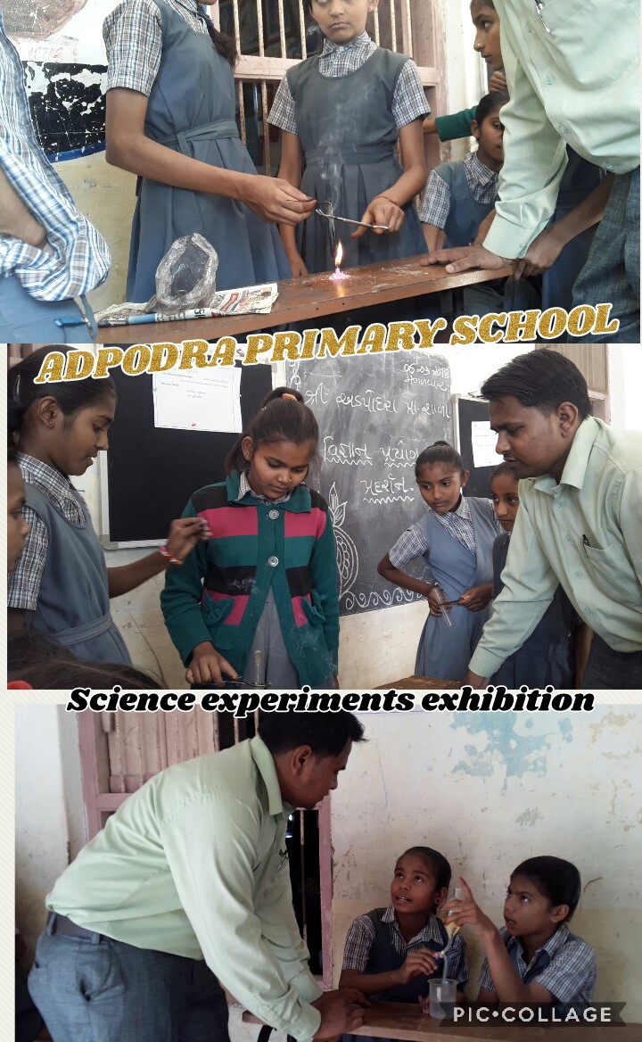 ADPODRA PRIMARY SCHOOL: રાષ્ટ્રિય વિજ્ઞાન દિવસ નિમિત્તે વિજ્ઞાન ના પ્રયોગોનું નિદર્શન ગોઠવવામાં ...