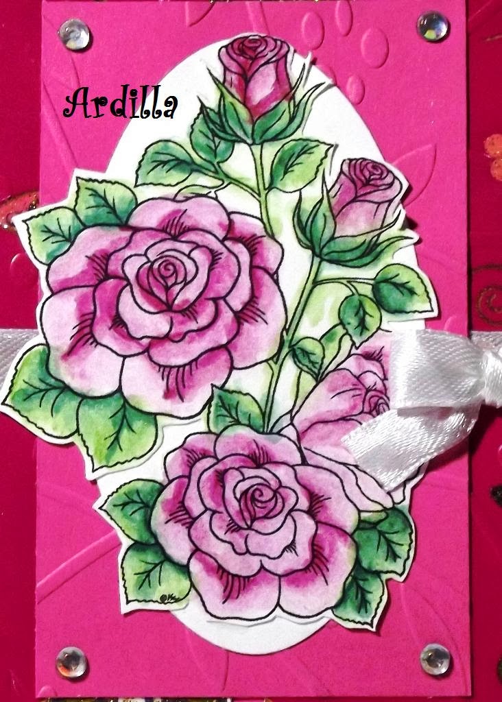 Ardilla's Papers: Roses card