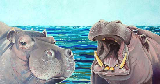 Illustrators International: Hippo Art Acrylic Painting "ILLUSTRATION ...