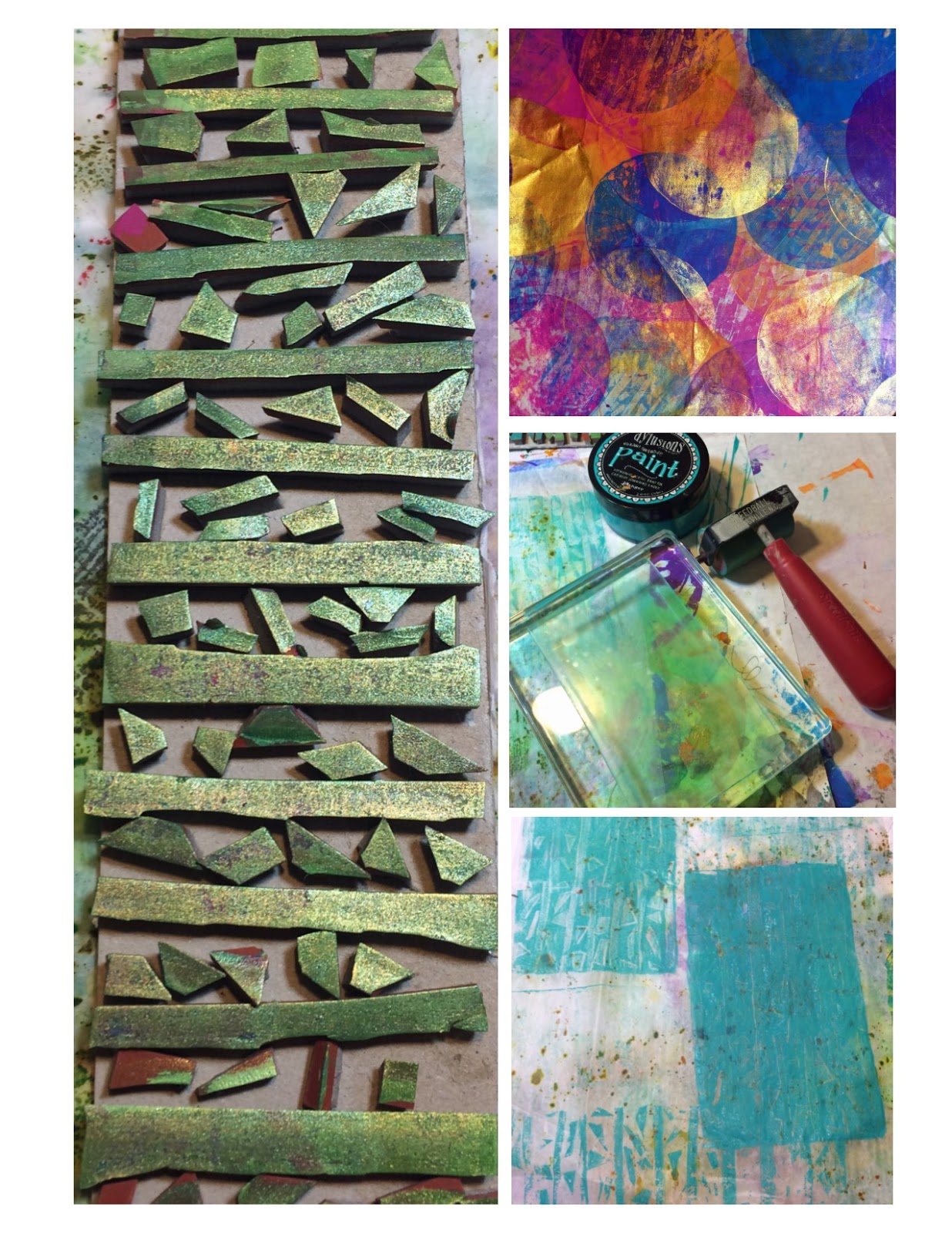 Peaceful Fish Gelli Collage- WOYWW #317