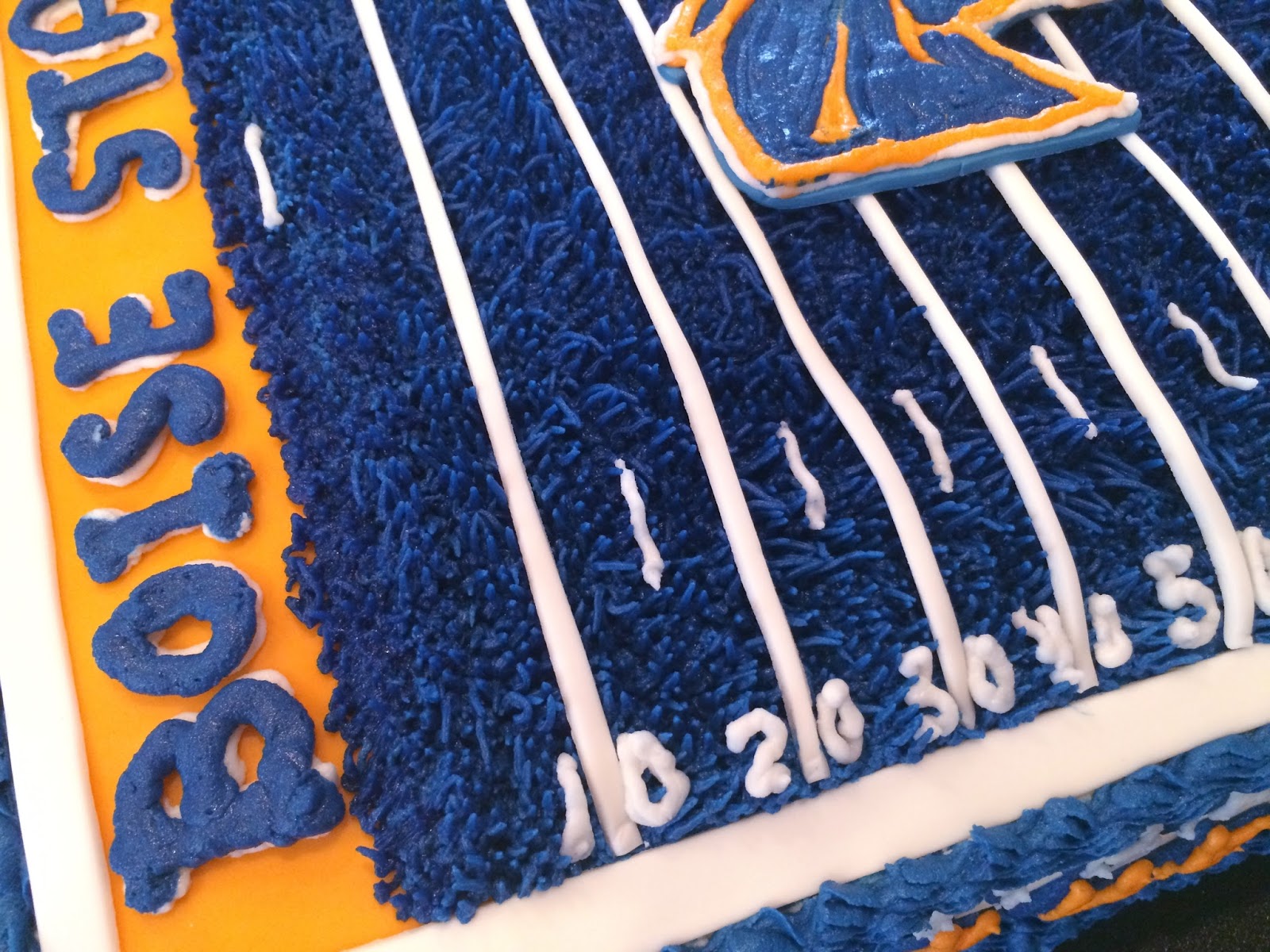 Cat's Cake Creations: Boise State Blue Turf Football Cake