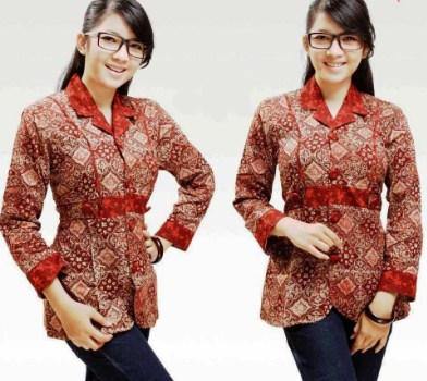 Koleksi Model Baju Batik Remaja Putri Muslim Lengan Panjang Terbaru