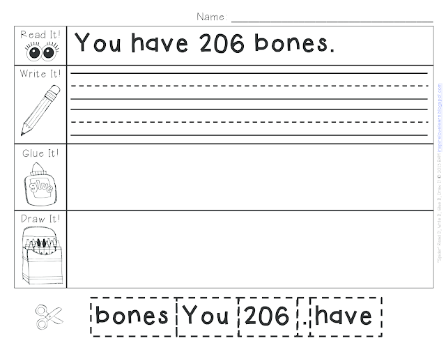inspire. love. learn.: "Bones" Read It, Write It, Glue It, Draw It