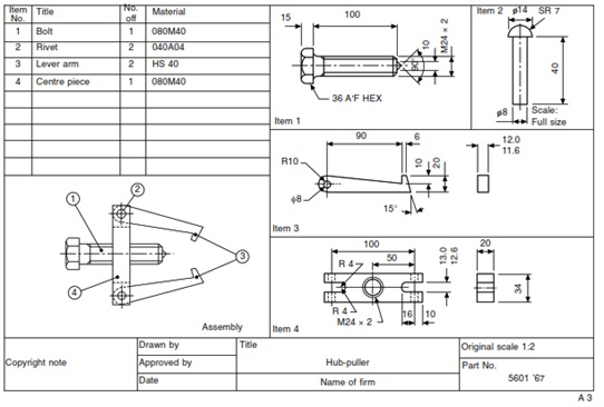 ETIKET/KEPALA GAMBAR PADA GAMBAR TEKNIK MESIN
