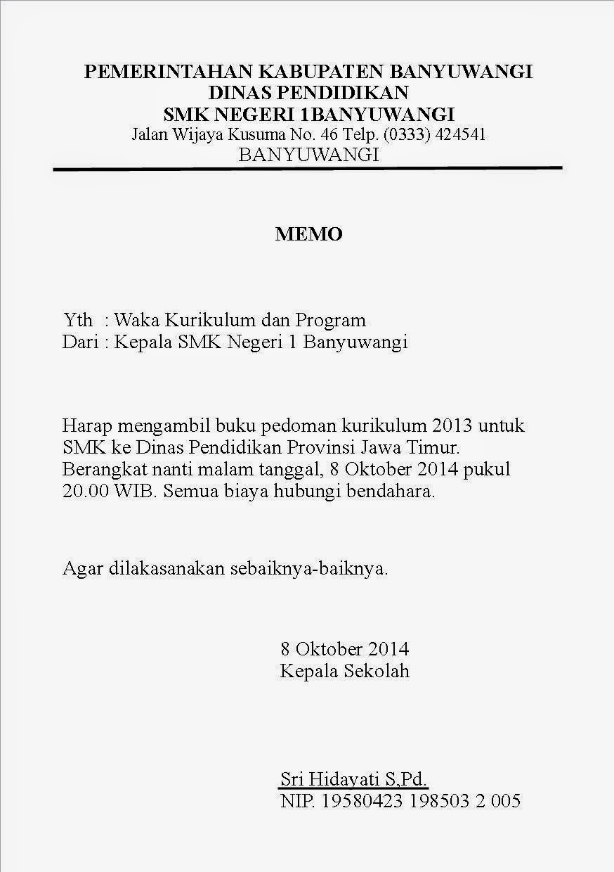 Pembelajaran Otomatisasi perkantoran: Contoh Memorandum