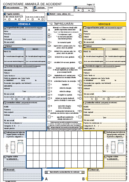 Blog VreauAsigurare.ro: Instructiuni de completare a constatului amiabil
