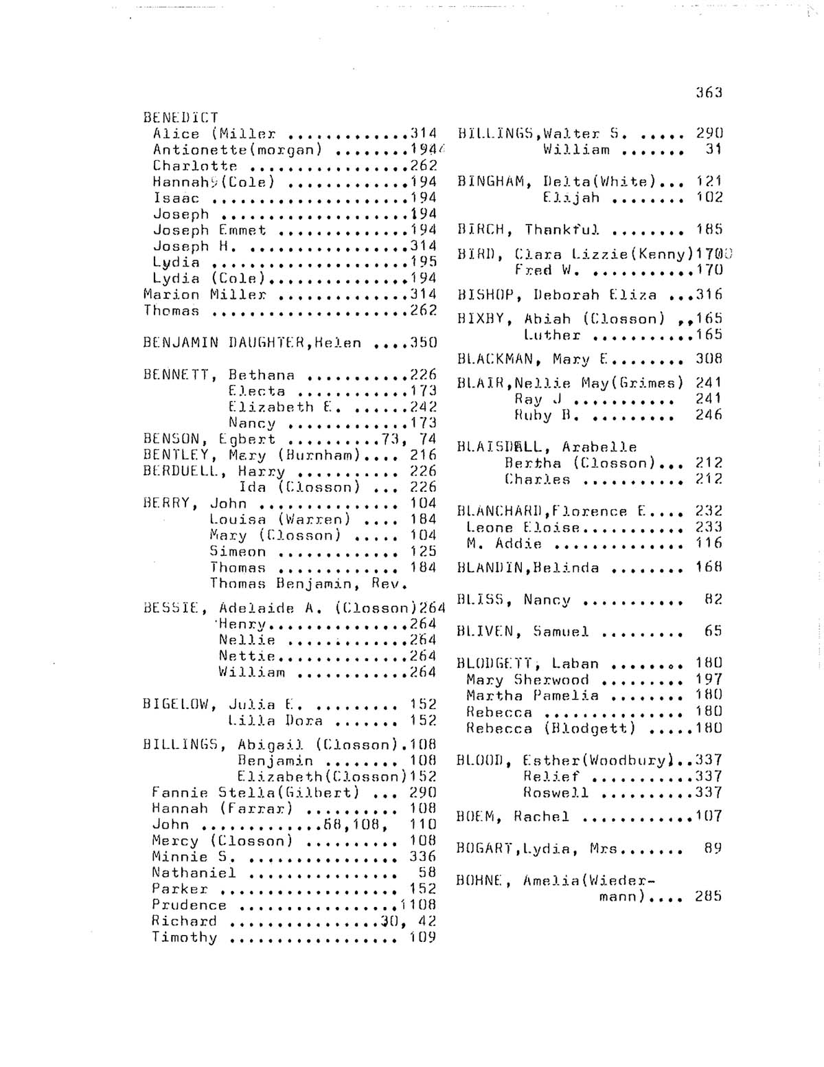 The Josiah Closson Family of New England by William G. Closson