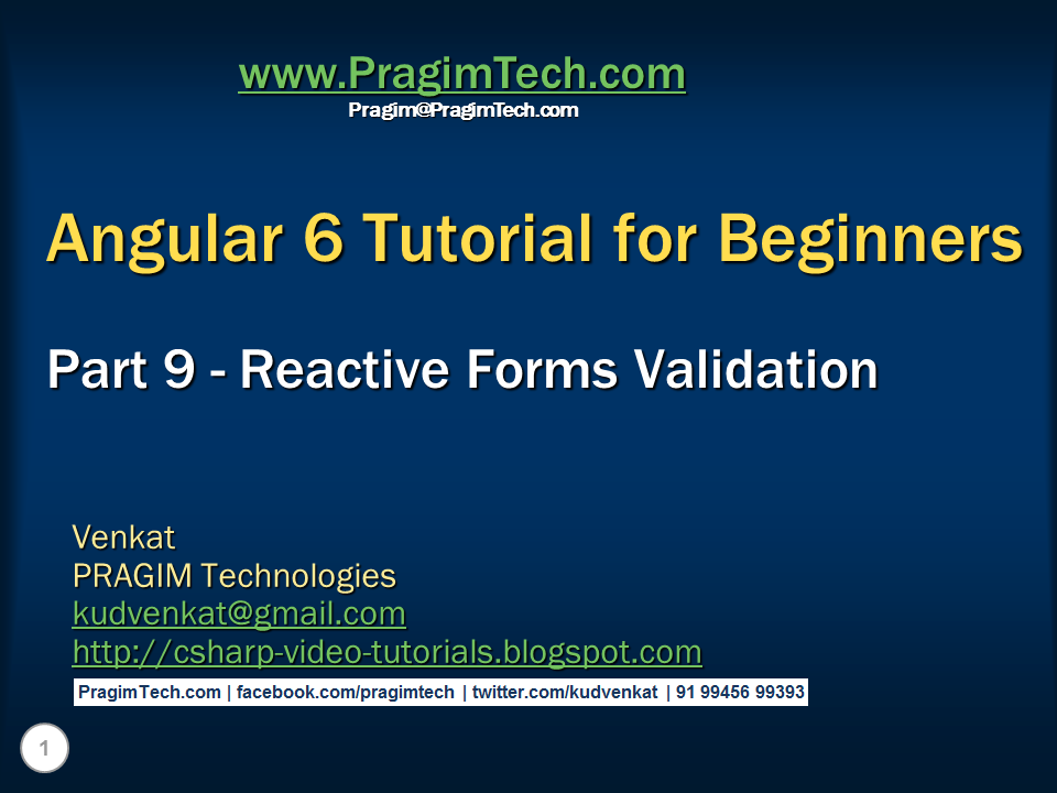 Sql Server Net And C Video Tutorial Angular Reactive Forms Validation Slides