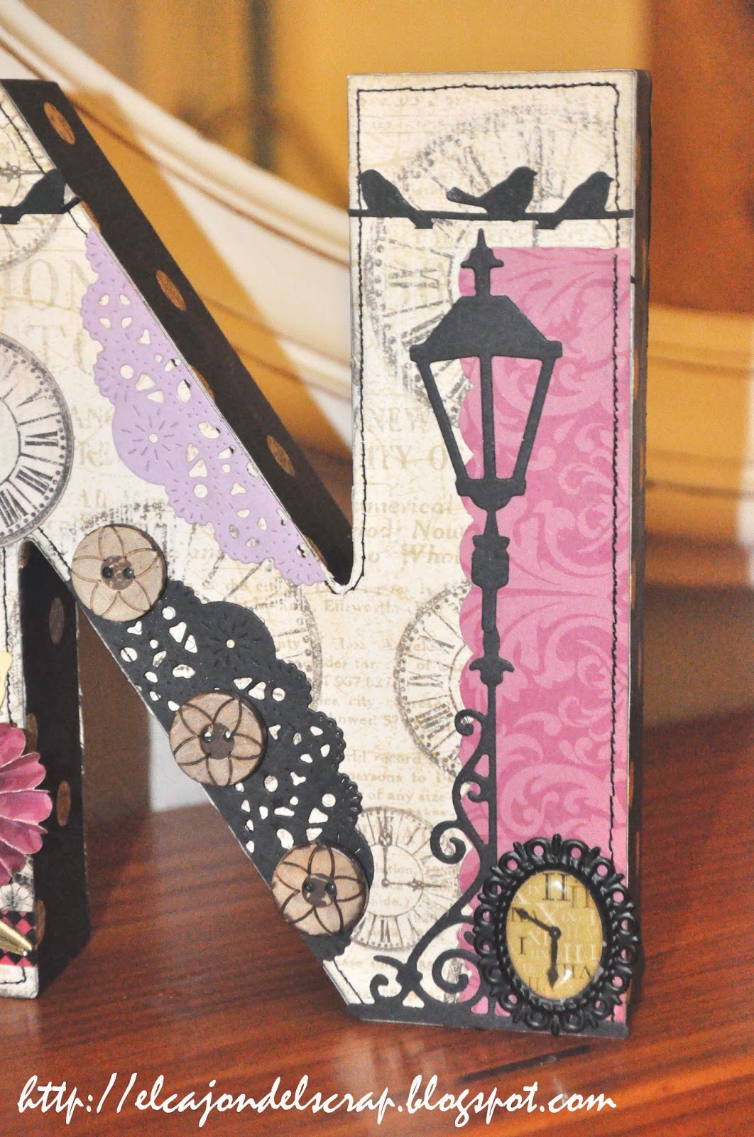 El cajón del scrap: Letras decoradas con scrapbooking: N y C