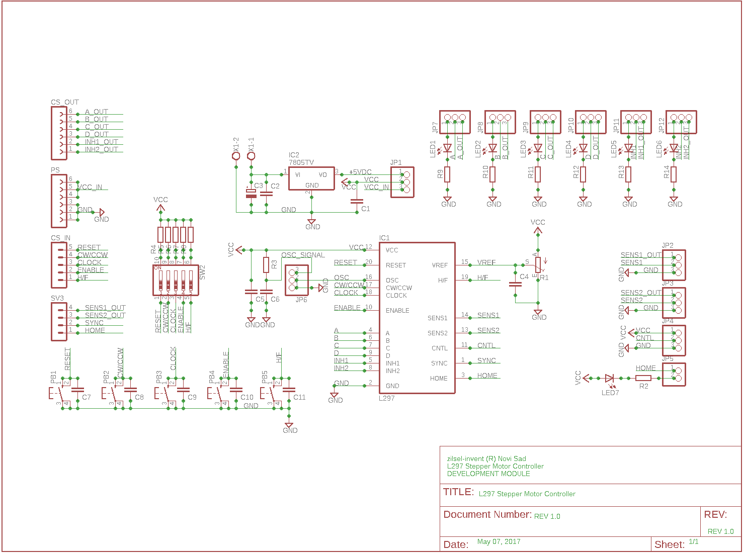 L297 Stepper Motor Controller - Development Module