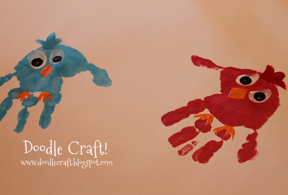 Hand painted birds on a branch!