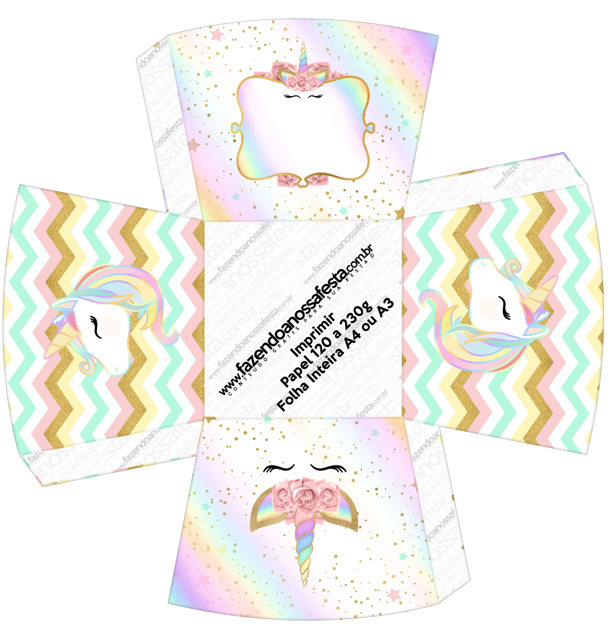 Unicorn and Rainbow: Free Printable Boxes. - Oh My Fiesta! in english