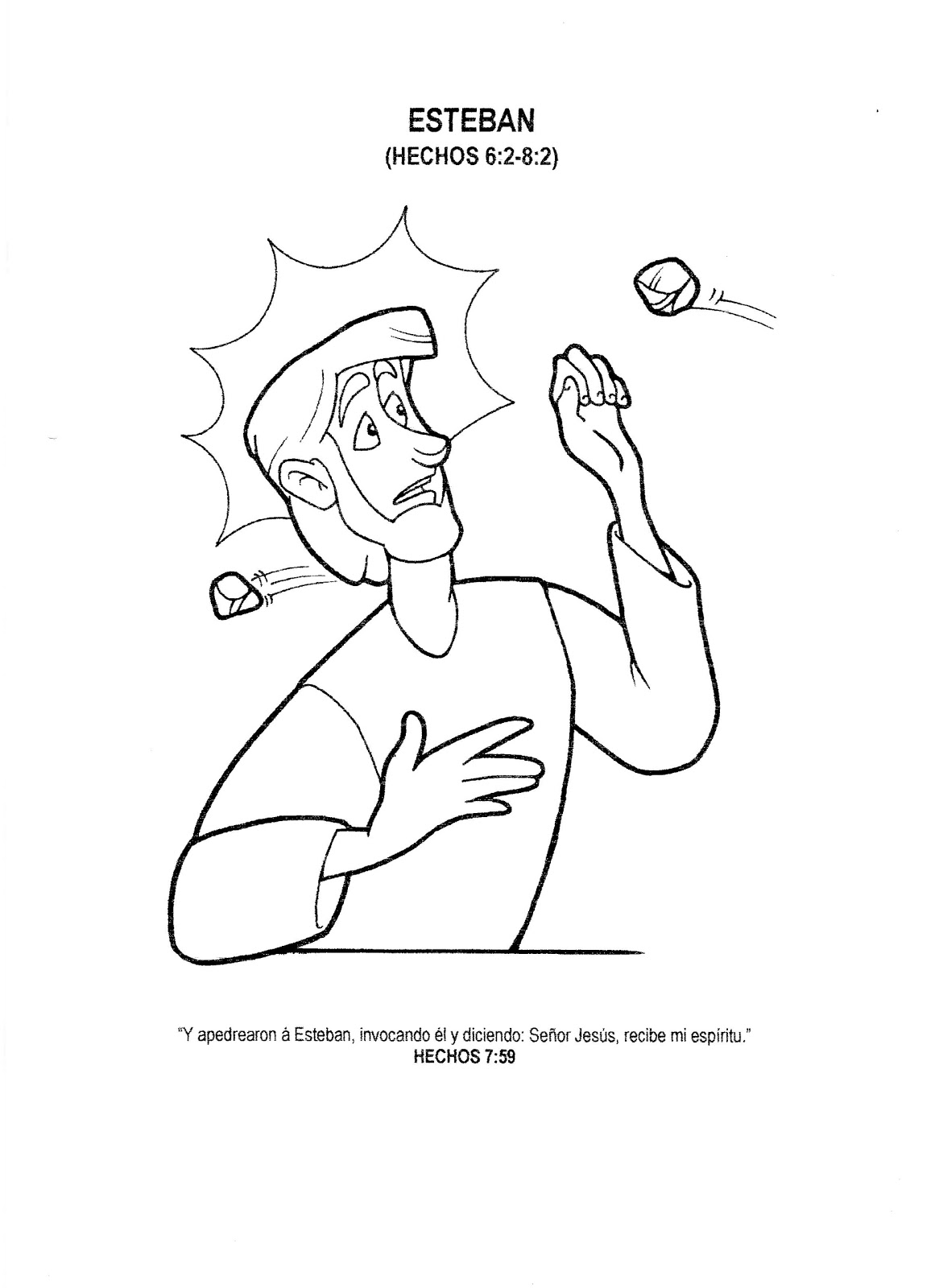 Dibujo de Esteban para colorear - Dibujos Cristianos para colorear ...