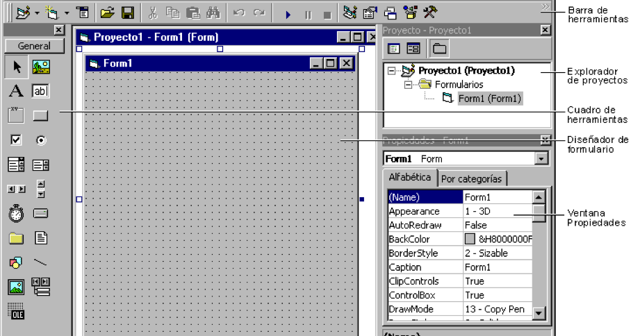 Lenguaje Visual Basic: Interfaz de Visual Basic