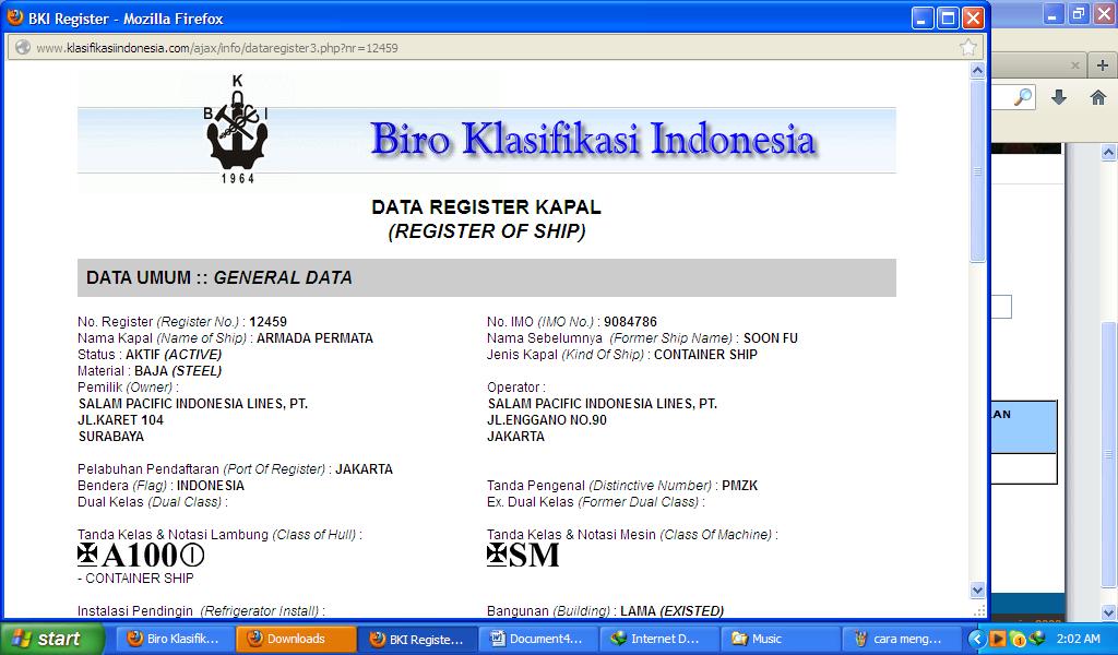 Cara Mengecek Data Kapal Di BKI Biro Klasifikasi Indonesia