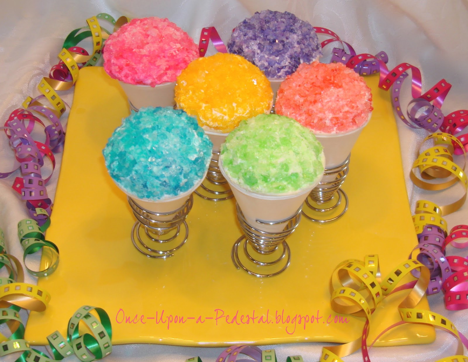 Once Upon A Pedestal: Snow Cone Cupcakes
