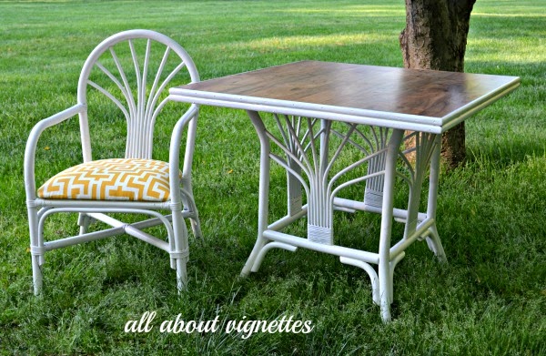 All About Vignettes: Painting Vintage Rattan
