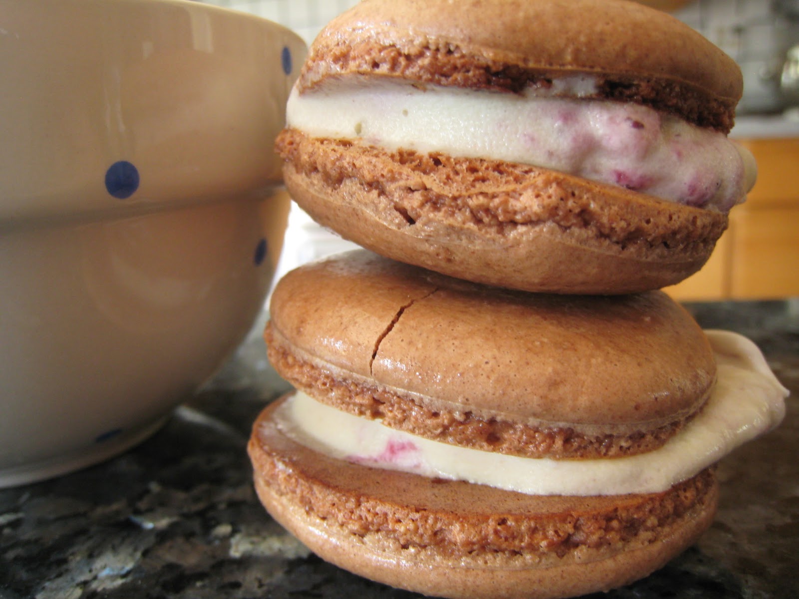 The Way to My Family's Heart: Chocolate Macaron Ice Cream Sandwiches