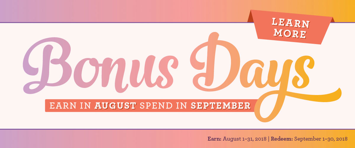 Jean's Paper Jewels: Bonus Days! Earn Now - Spend In September