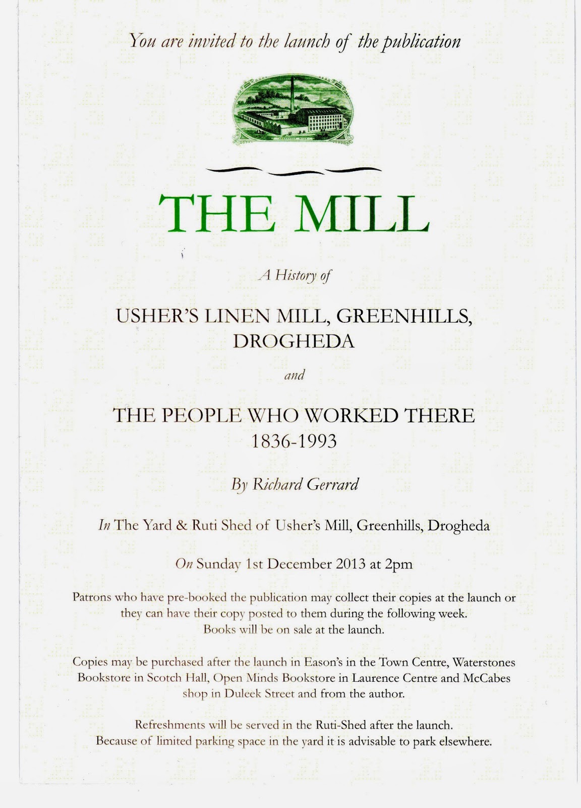 Drogheda Museum News & Views: Book Launch: Richard Gerrard's Usher's ...