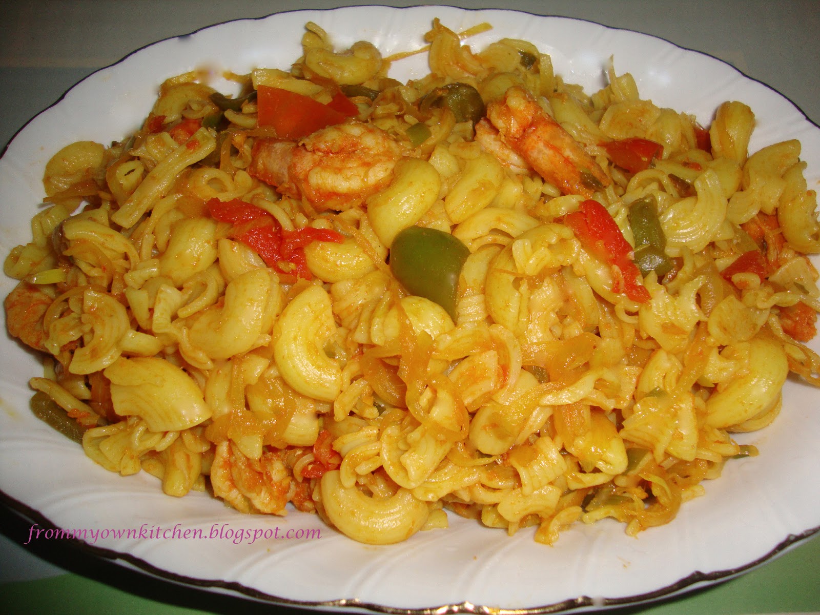 From My Own Kitchen: Prawns Pasta Biriyani/Prawns Macaroni Masala