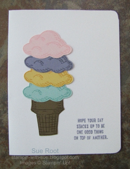 Stampin With Sue Sprinkles Of Life Ice Cream Cone Cas Card