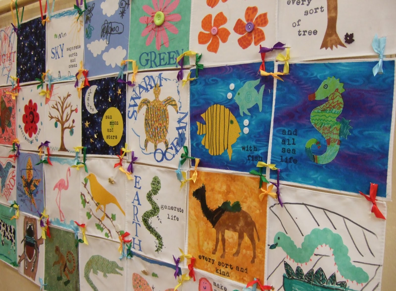 An embroiderer in the temple: Creation story - a kids banner