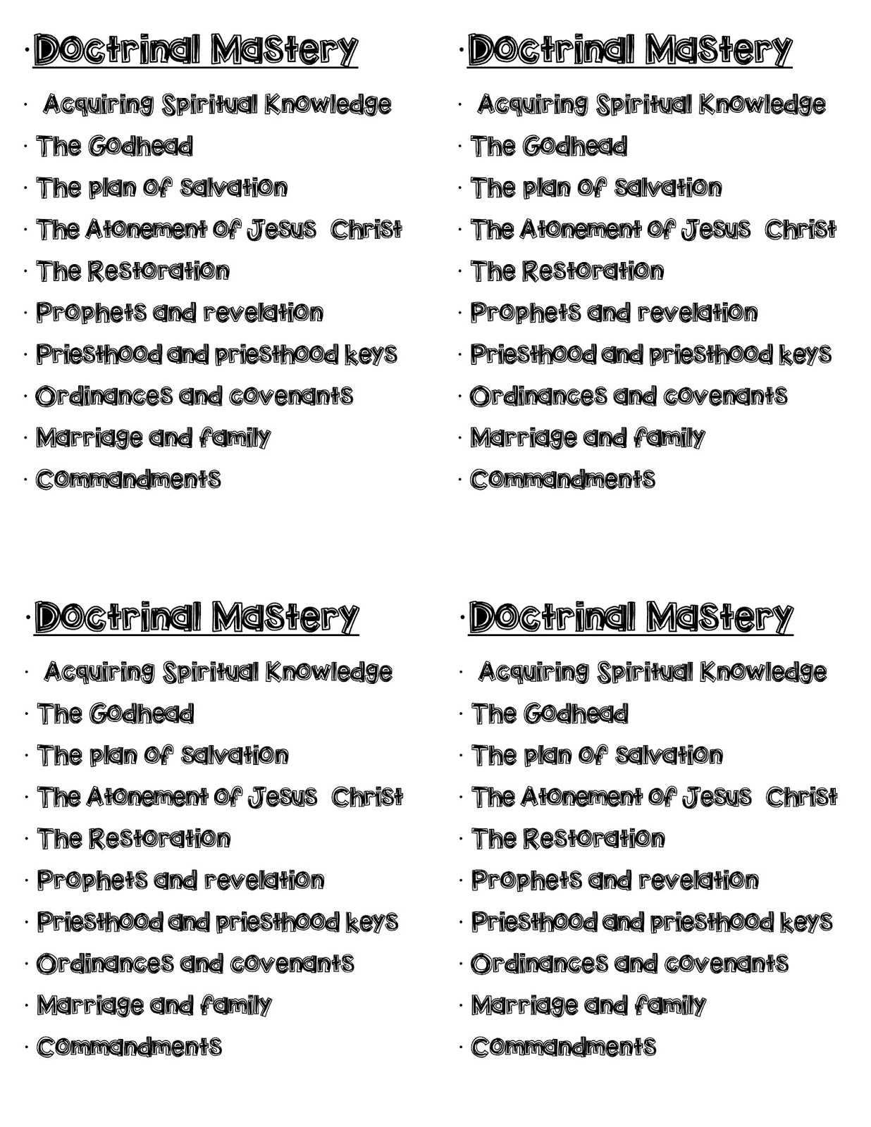 HollysHome - Church Fun: LDS Seminary Doctrine and Covenants Lesson ...