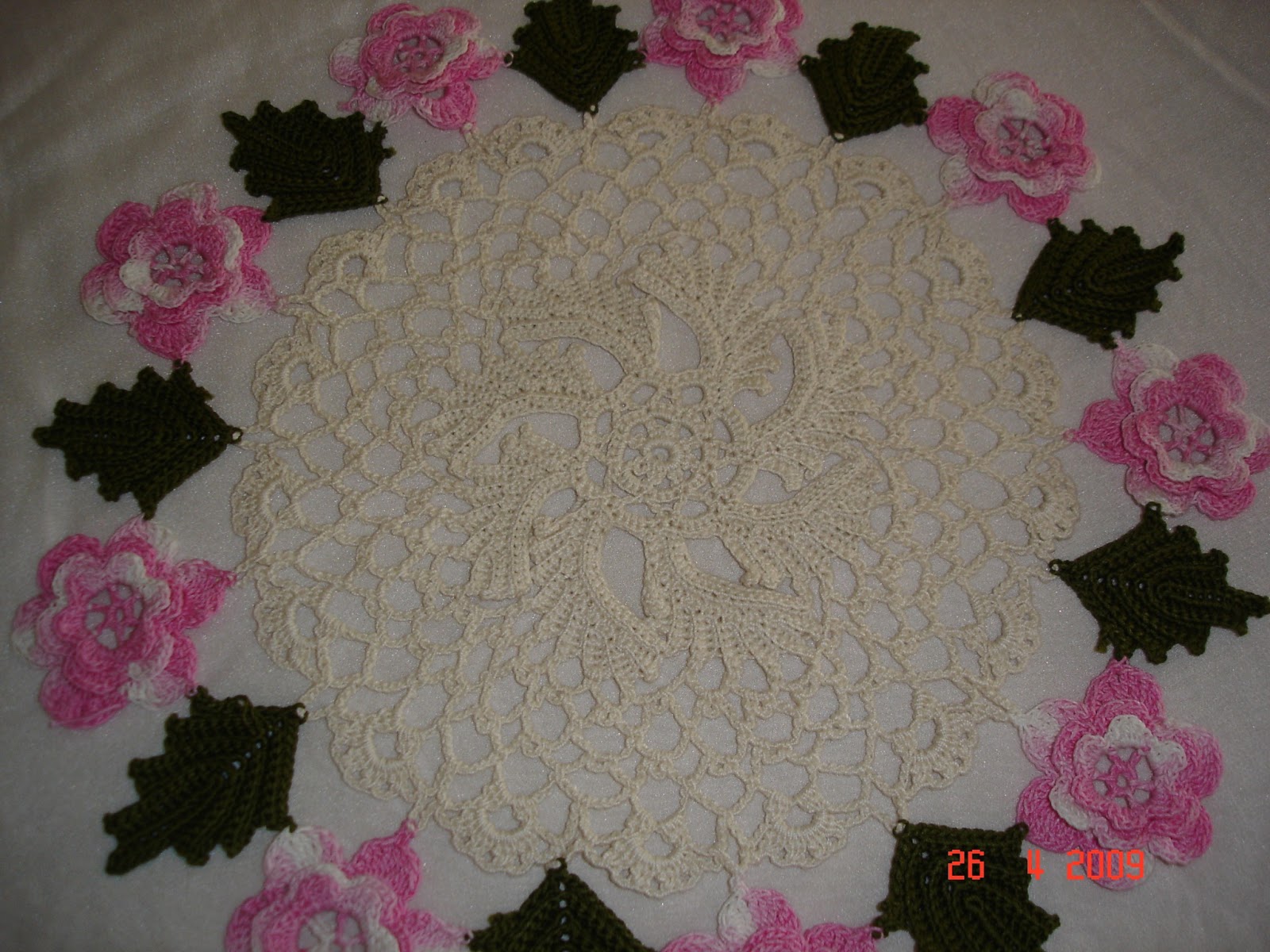 Vintage Crochet Pattern To Make Irish Rose Flower Doily