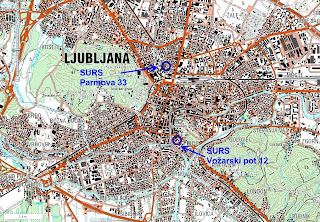 Map of Ljubljana, Slovenia