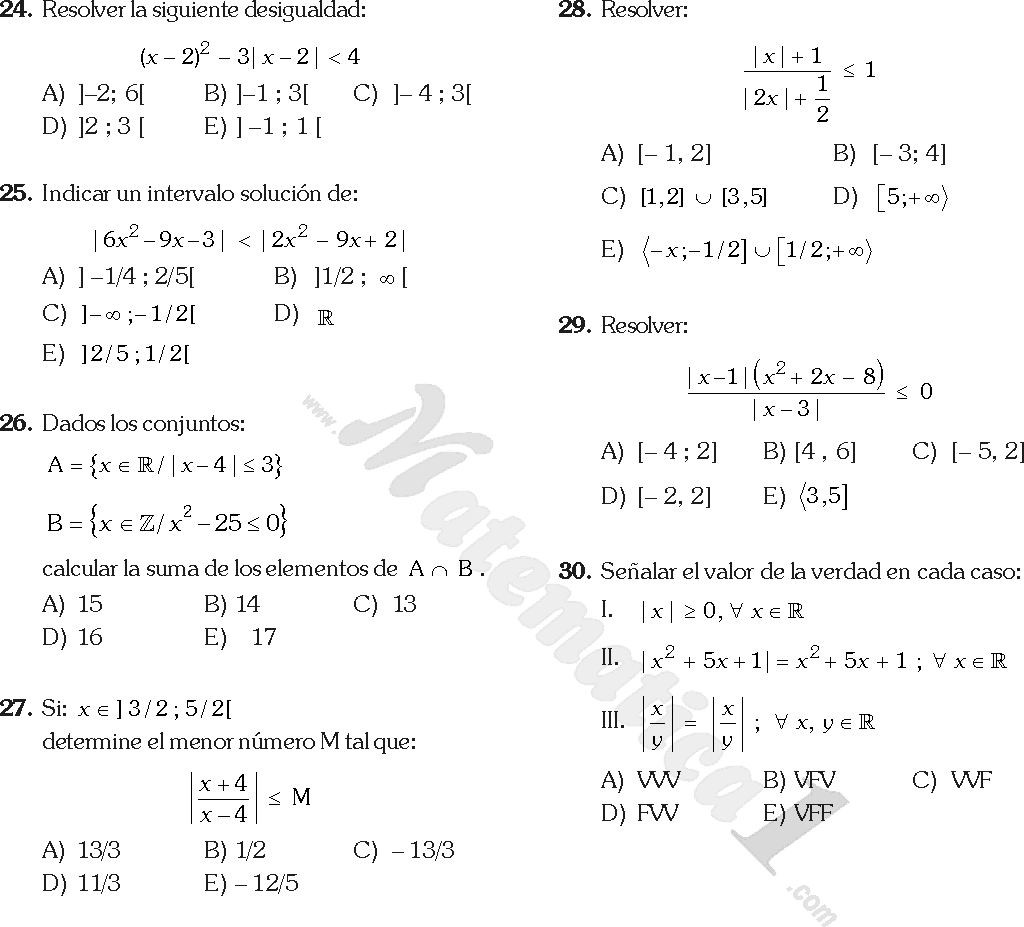VALOR ABSOLUTO EJERCICIOS RESUELTOS PDF