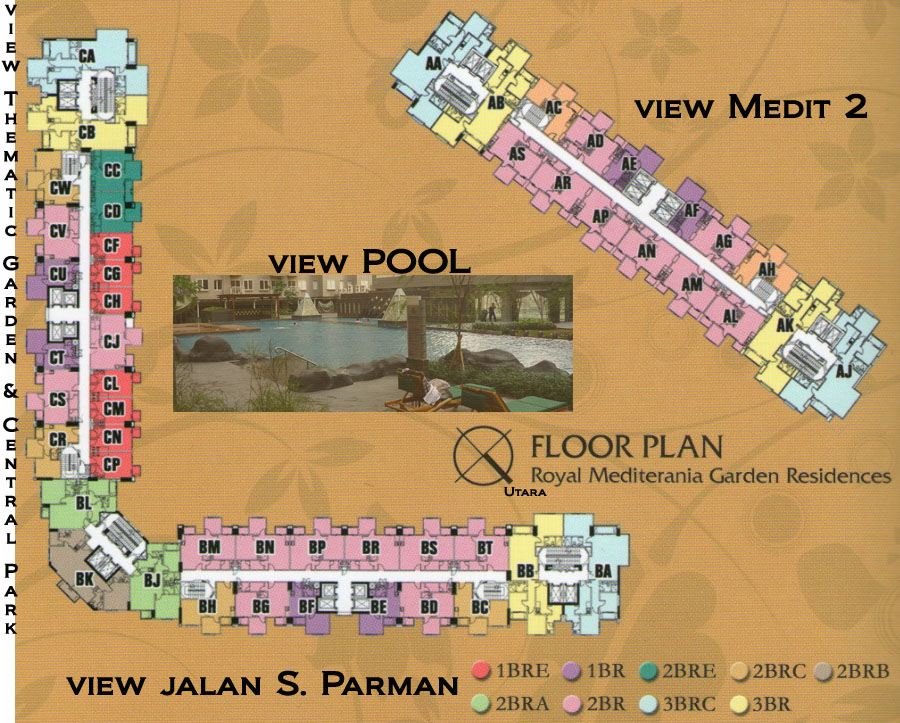 Royal Mediterania Garden Residences Apartemen: Layout / Denah Royal Medit